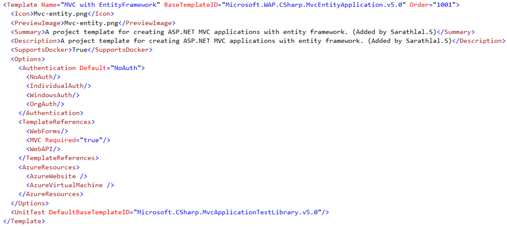 Easily Create A Custom Project Template For MVC With Entity Framework